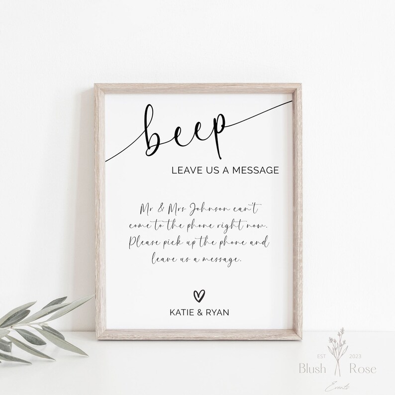 Audio Guestbook Sign Template Wedding Phone Message Guestbook Wedding ...