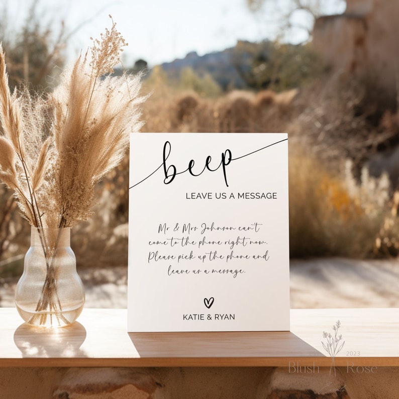 Audio Guestbook Sign Template Wedding Phone Message Guestbook Wedding ...