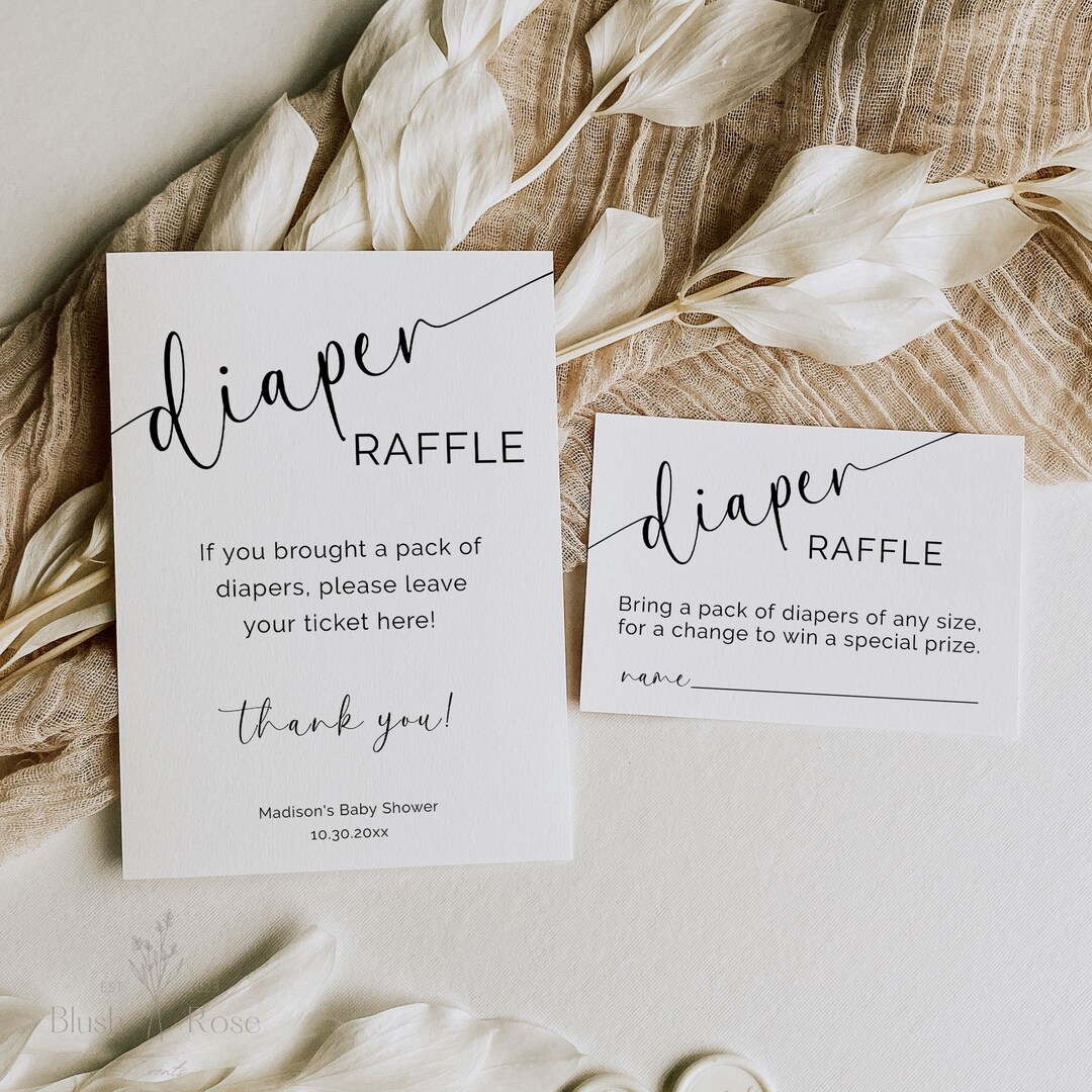 Baby Shower Diaper Raffle Game Baby Shower Diaper Raffle Sign Diaper ...
