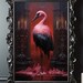Black Pink Flamingo Vintage Oil Painting, Vintage Flamingo Art Poster ...