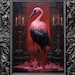 Digital Download Wall Art Black Pink Flamingo Vintage Oil Painting ...