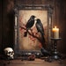 Two Crows Paired on a Cherry Branch Vintage Oil Painting, Two Crows Art ...