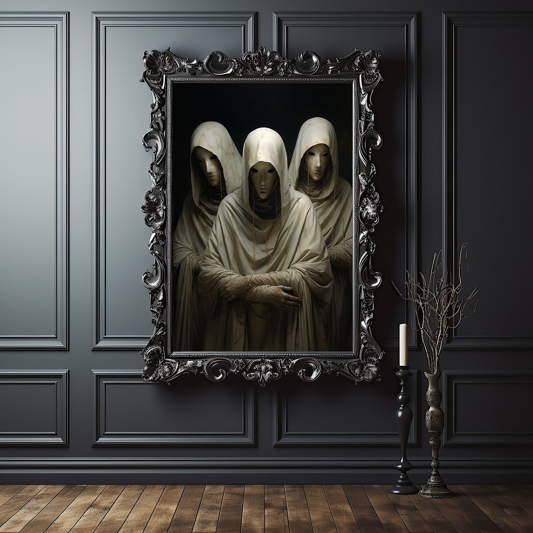 Wholly Trinity Triple Praying, Vintage Art Poster Dark Gothic Occult ...