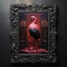 Black Pink Flamingo Vintage Oil Painting, Vintage Flamingo Art Poster ...