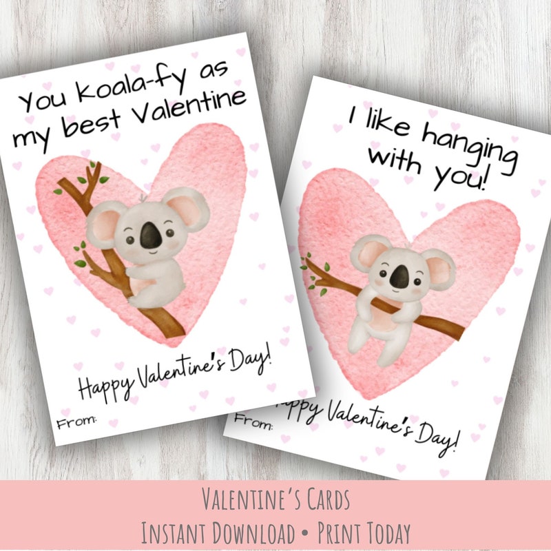 Koala Valentine Stickers - Etsy