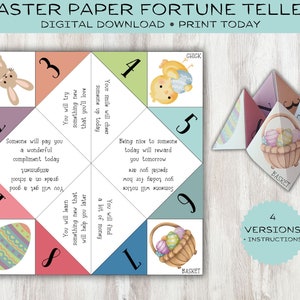 Easter Fortune Teller, Printable Cootie Catcher, Paper Fortune Teller ...