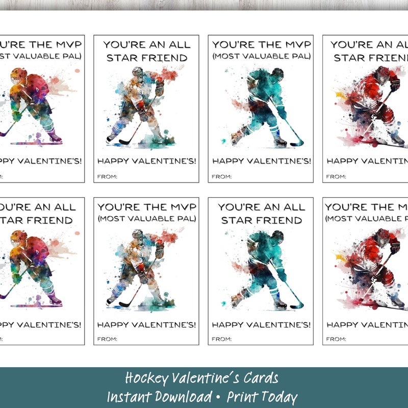 Hockey Friend Valentines - Etsy