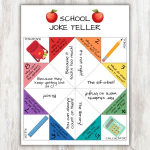 School Themed Fortune Teller and Joke Teller, Printable Cootie Catcher ...