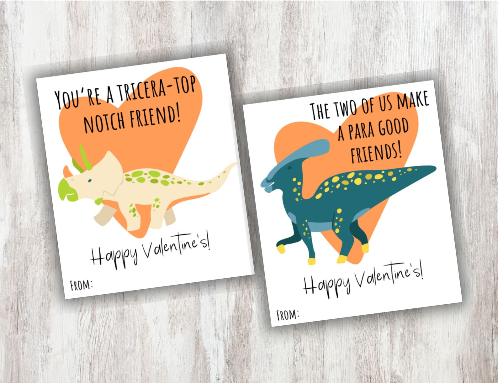 Funny Dinosaur Pun Valentine's Cards, Printable Kid's School Valentines ...