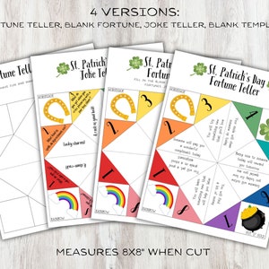 St. Patrick's Day Fortune Teller, Printable Cootie Catcher, Paper ...