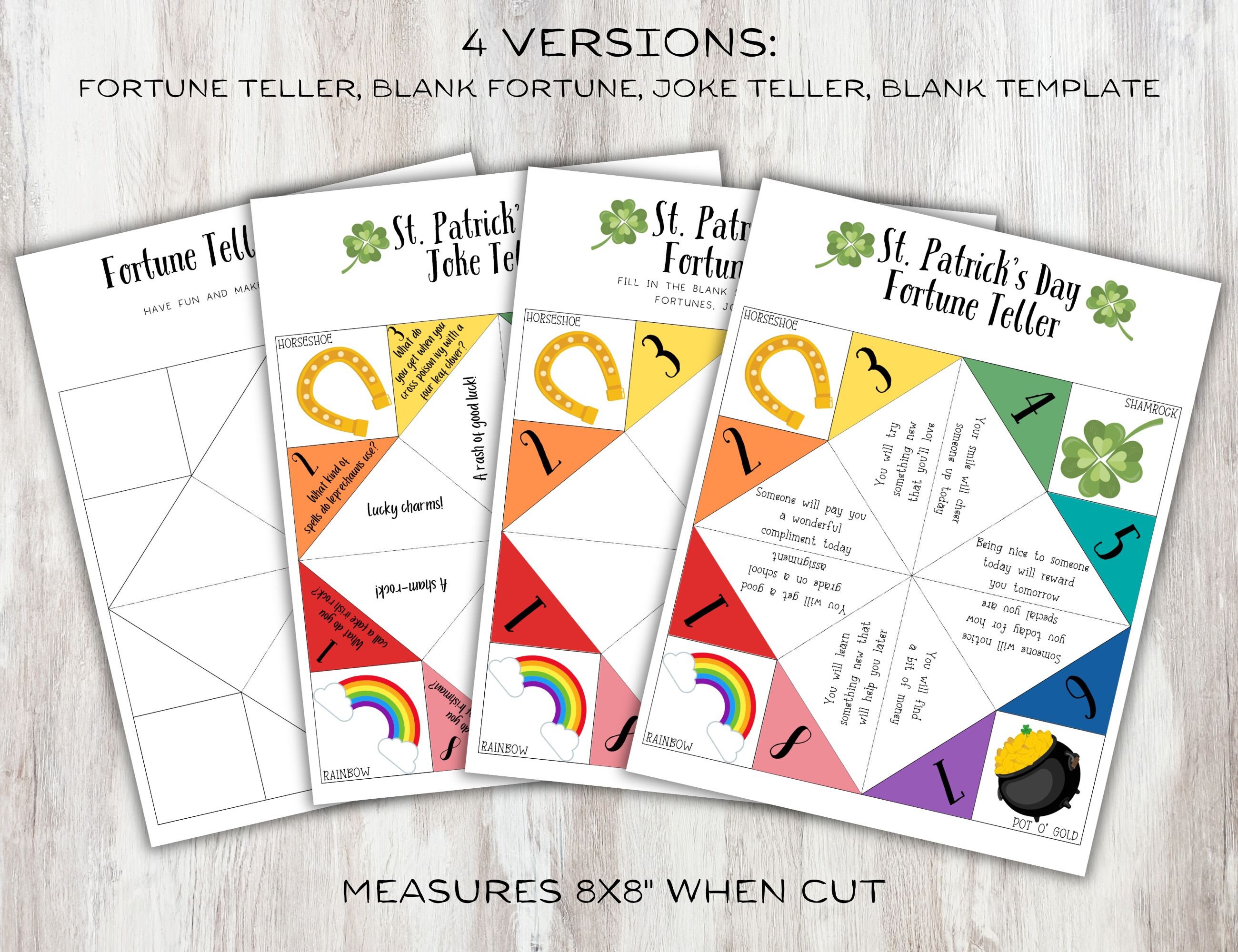 St. Patrick's Day Fortune Teller, Printable Cootie Catcher, Paper ...