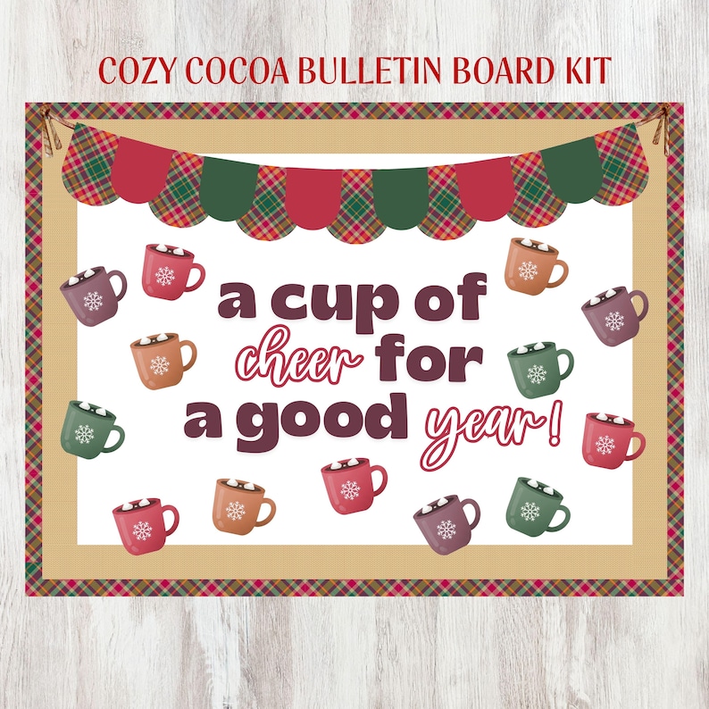 Cozy Winter Hot Cocoa Bulletin Board Kit, Printable Classroom Decor for ...