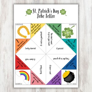 St. Patrick's Day Fortune Teller, Printable Cootie Catcher, Paper ...