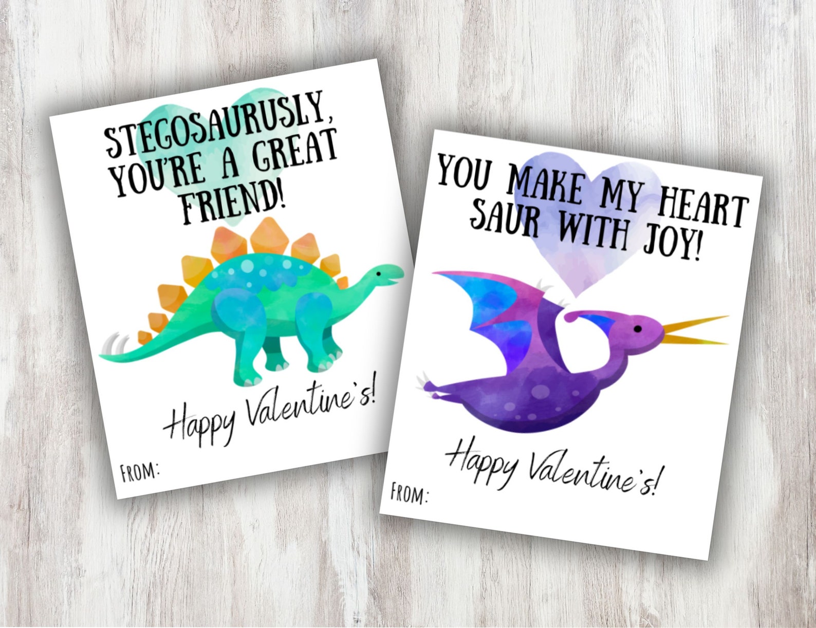 Funny Dinosaur Printable Valentine's Cards, Kid's Classroom Valentines ...