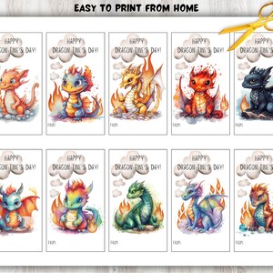 Printable Dragon Valentine's Day Cards for Kids, School and Classroom ...