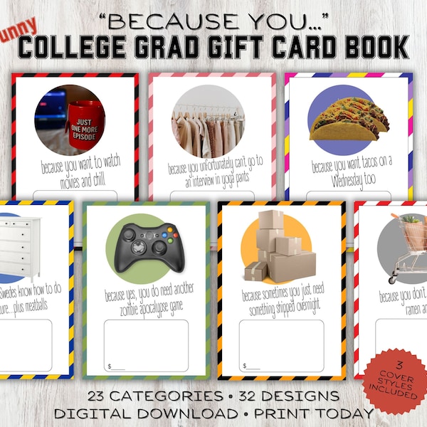 College Grad Gift Card Book - 60+ Gift Ideas for 2024