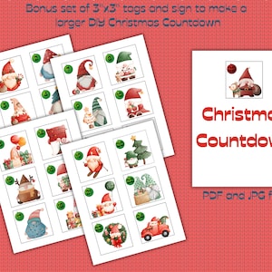 Gnome Advent Calendar, Christmas Countdown Calendar, Printable Kid's ...