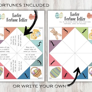 Easter Fortune Teller, Printable Cootie Catcher, Paper Fortune Teller ...