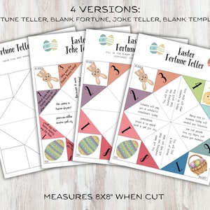 Easter Fortune Teller, Printable Cootie Catcher, Paper Fortune Teller ...