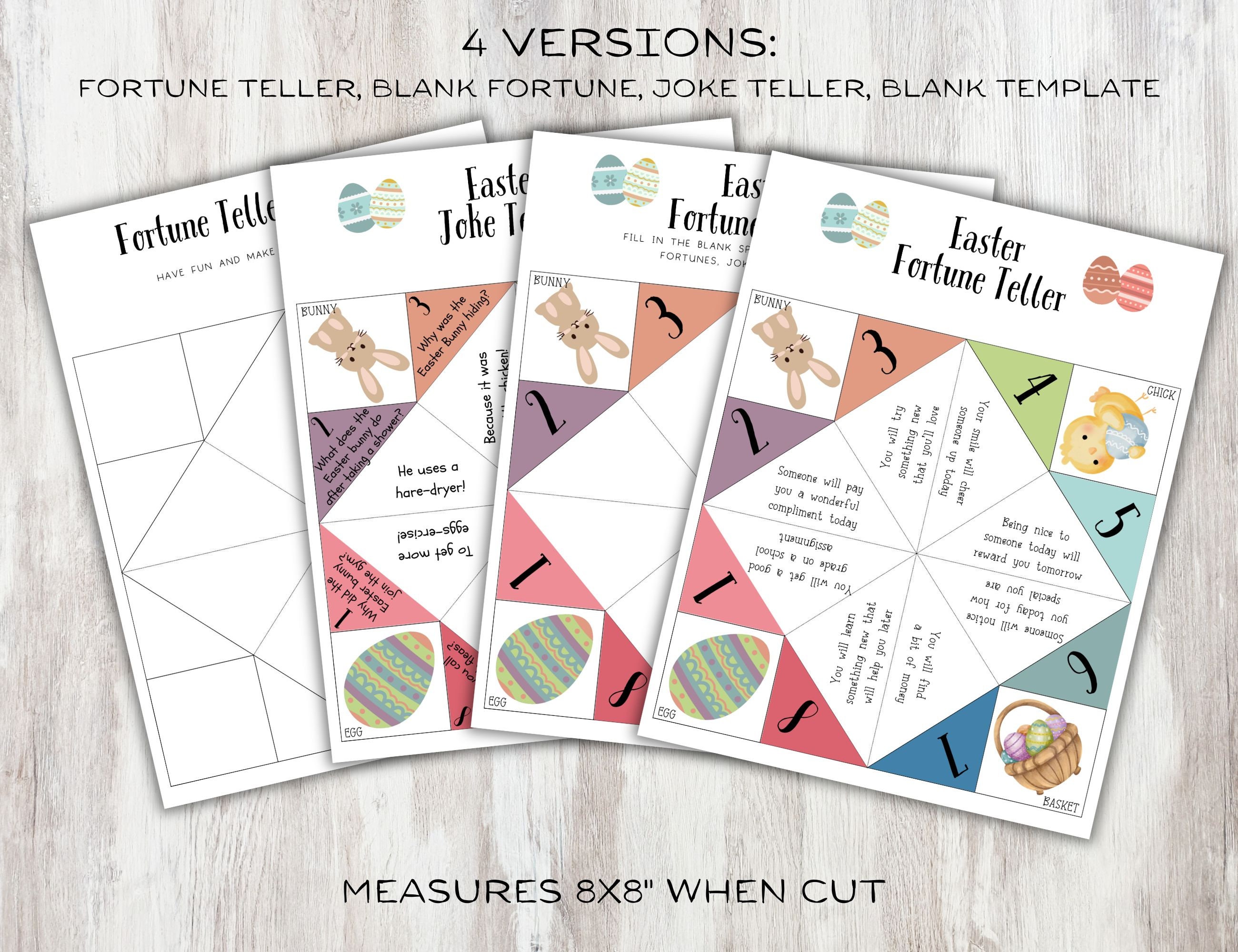 Easter Fortune Teller, Printable Cootie Catcher, Paper Fortune Teller ...