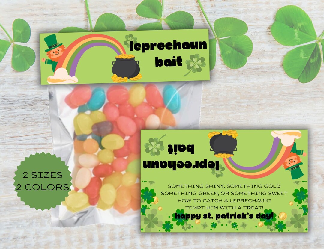 Leprechaun Bait, Treat Snack Baggie Topper, Leprechaun Trap, Classroom ...