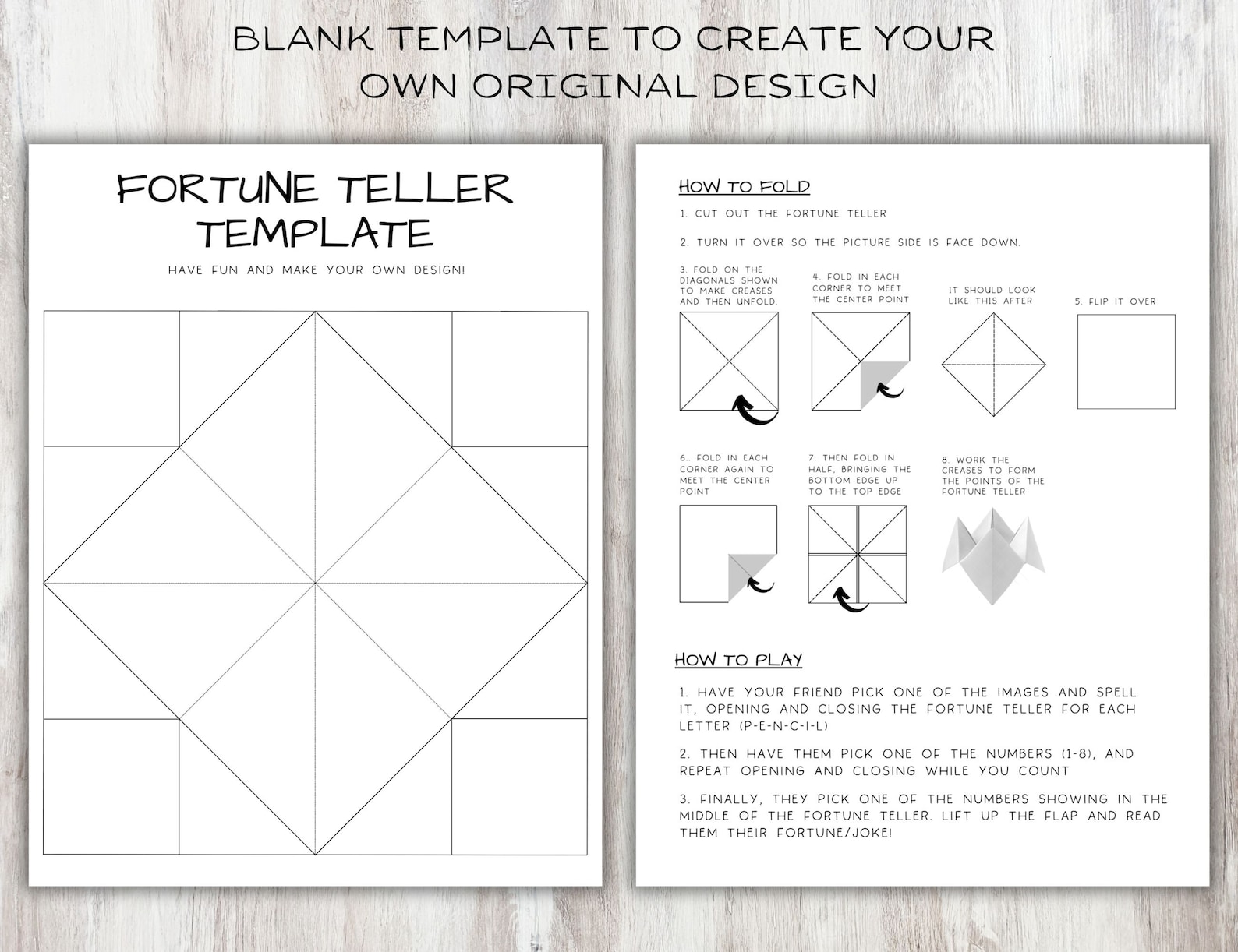 School Themed Fortune Teller and Joke Teller, Printable Cootie Catcher ...