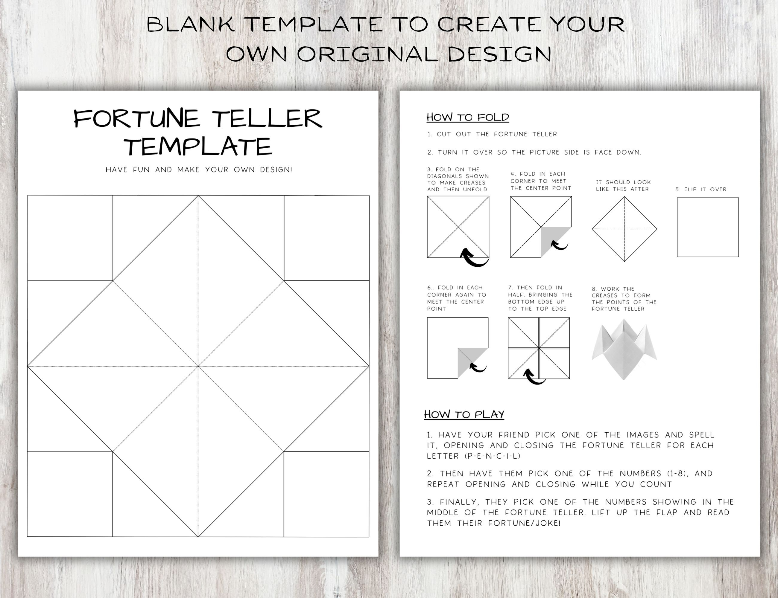 School Themed Fortune Teller and Joke Teller, Printable Cootie Catcher ...