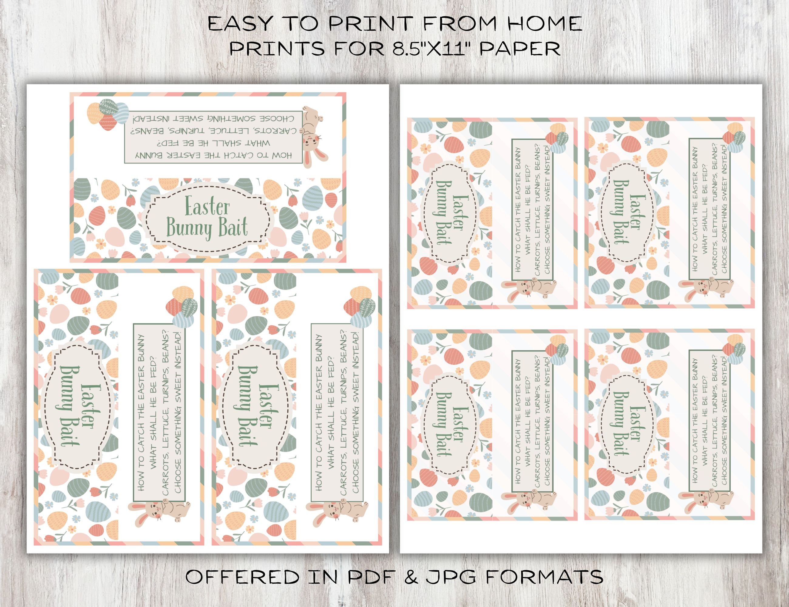 Easter Bunny Bait, Printable Treat Bag Toppers, Candy Snack Baggie ...