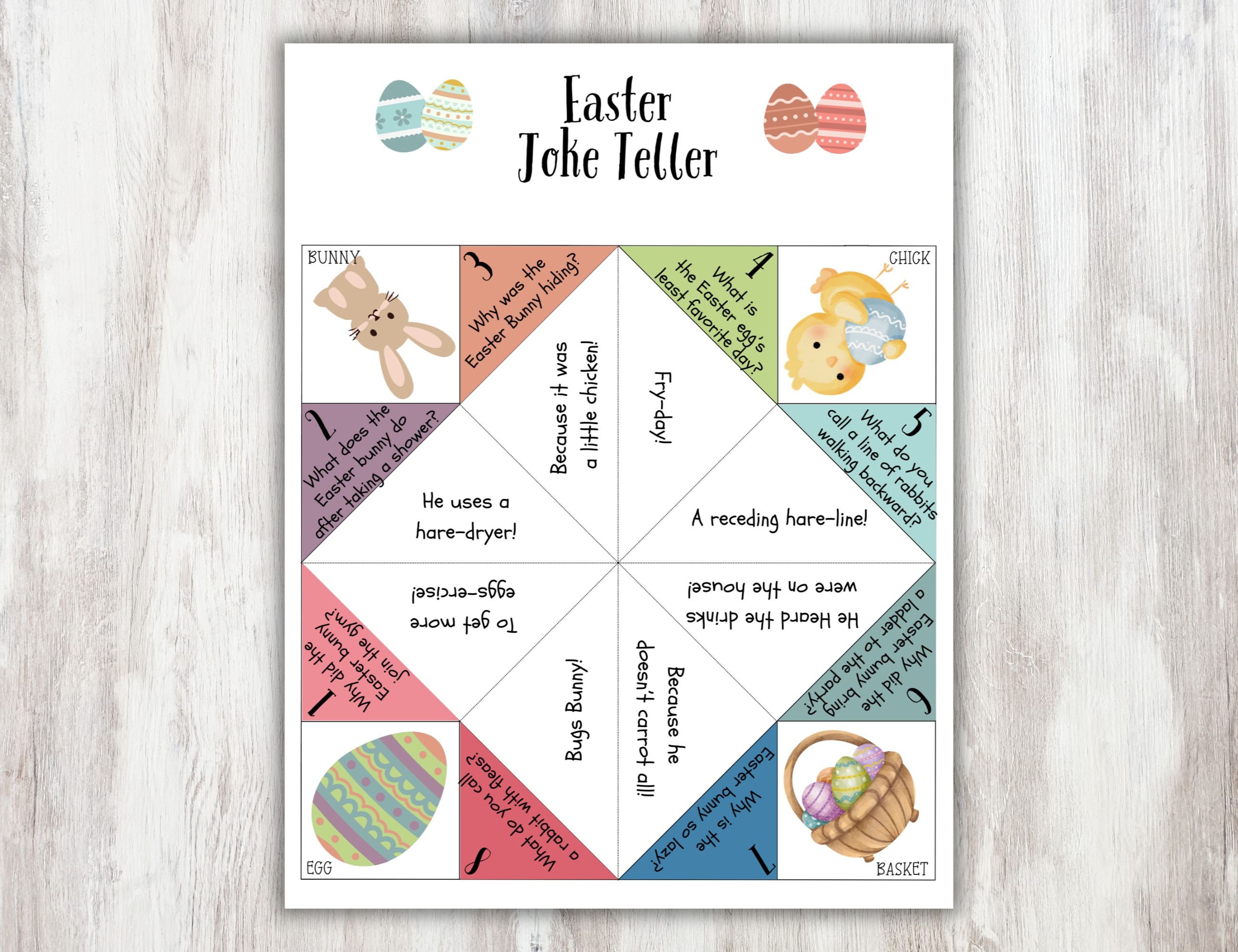 Easter Fortune Teller, Printable Cootie Catcher, Paper Fortune Teller ...