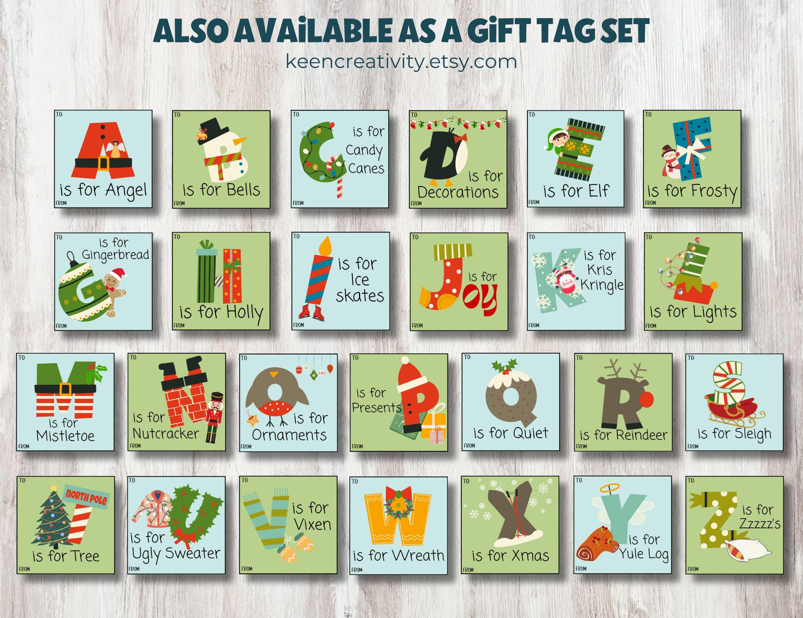 Alphabet Advent Calendar, Christmas Countdown Calendar, Kid's Printable ...