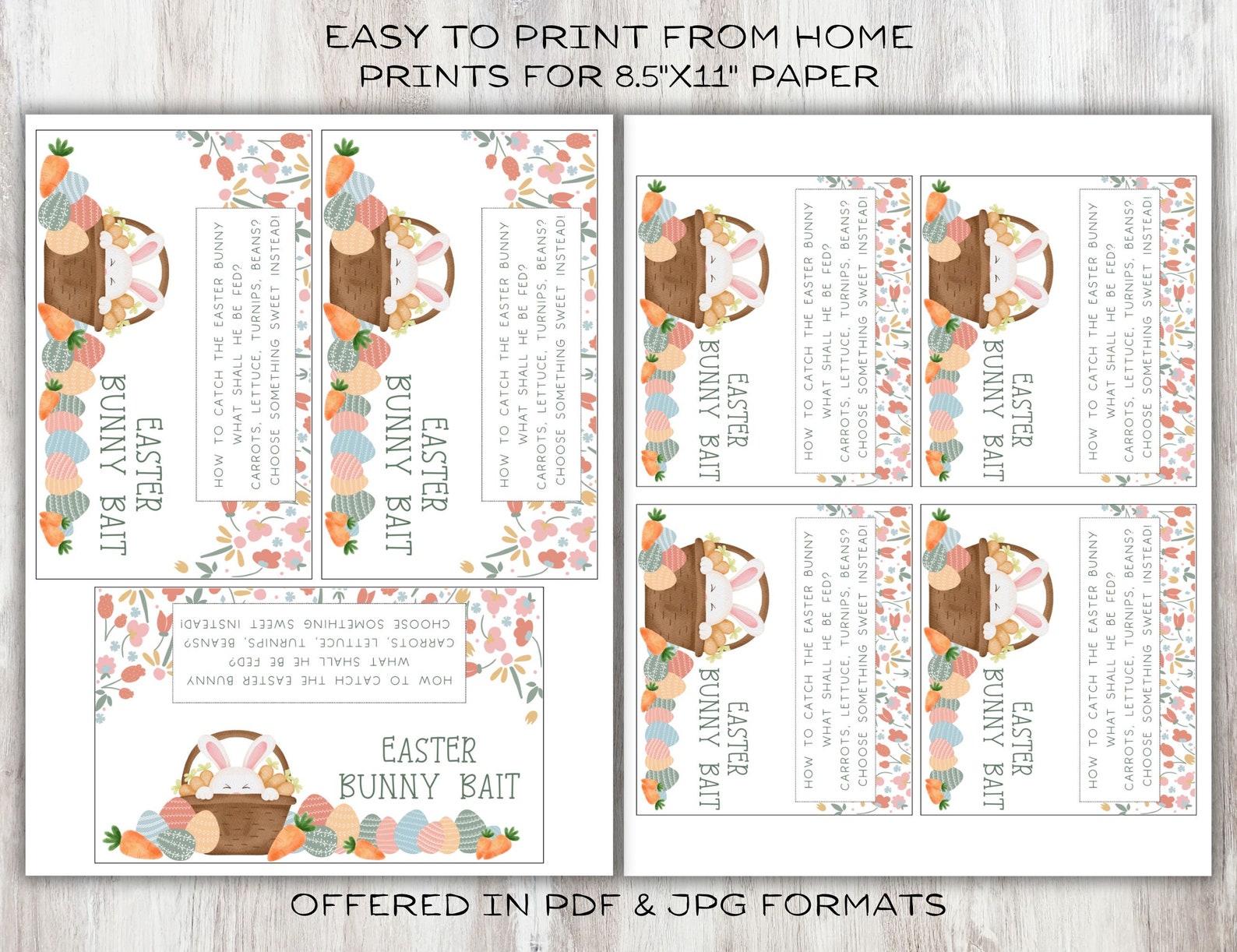 Easter Bunny Bait, Treat Bag Toppers, Printable Candy Snack Baggie ...