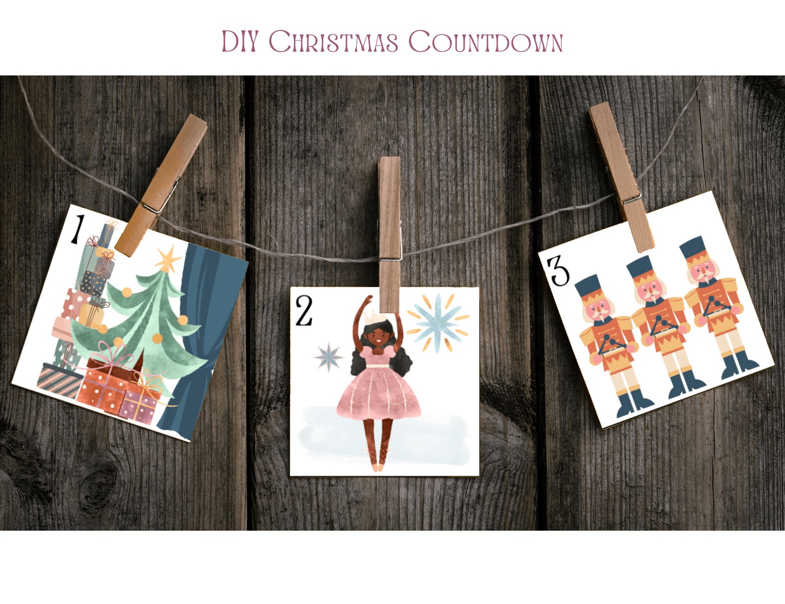 Nutcracker Advent Calendar, Christmas Countdown Calendar, Printable Kid ...