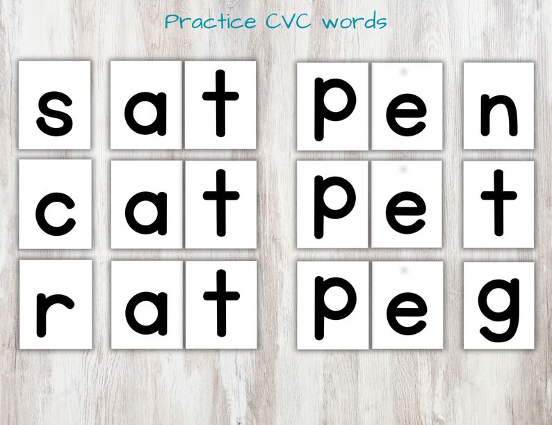 Minimalist Alphabet Letter Flashcards, CVC Cards to Teach Spelling ...
