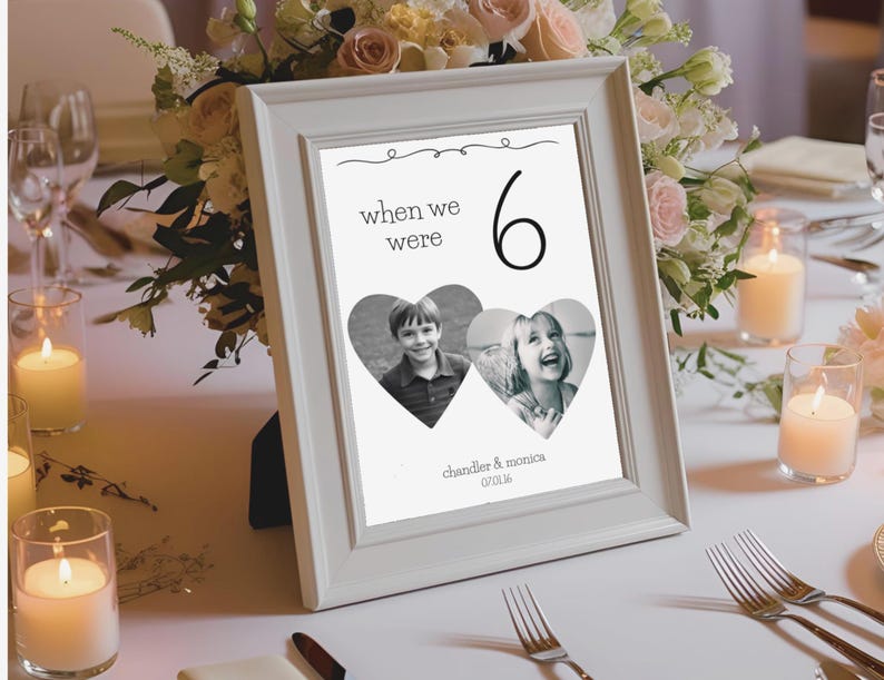 When We Were Age Table Numbers Template, Personalized Wedding Reception ...
