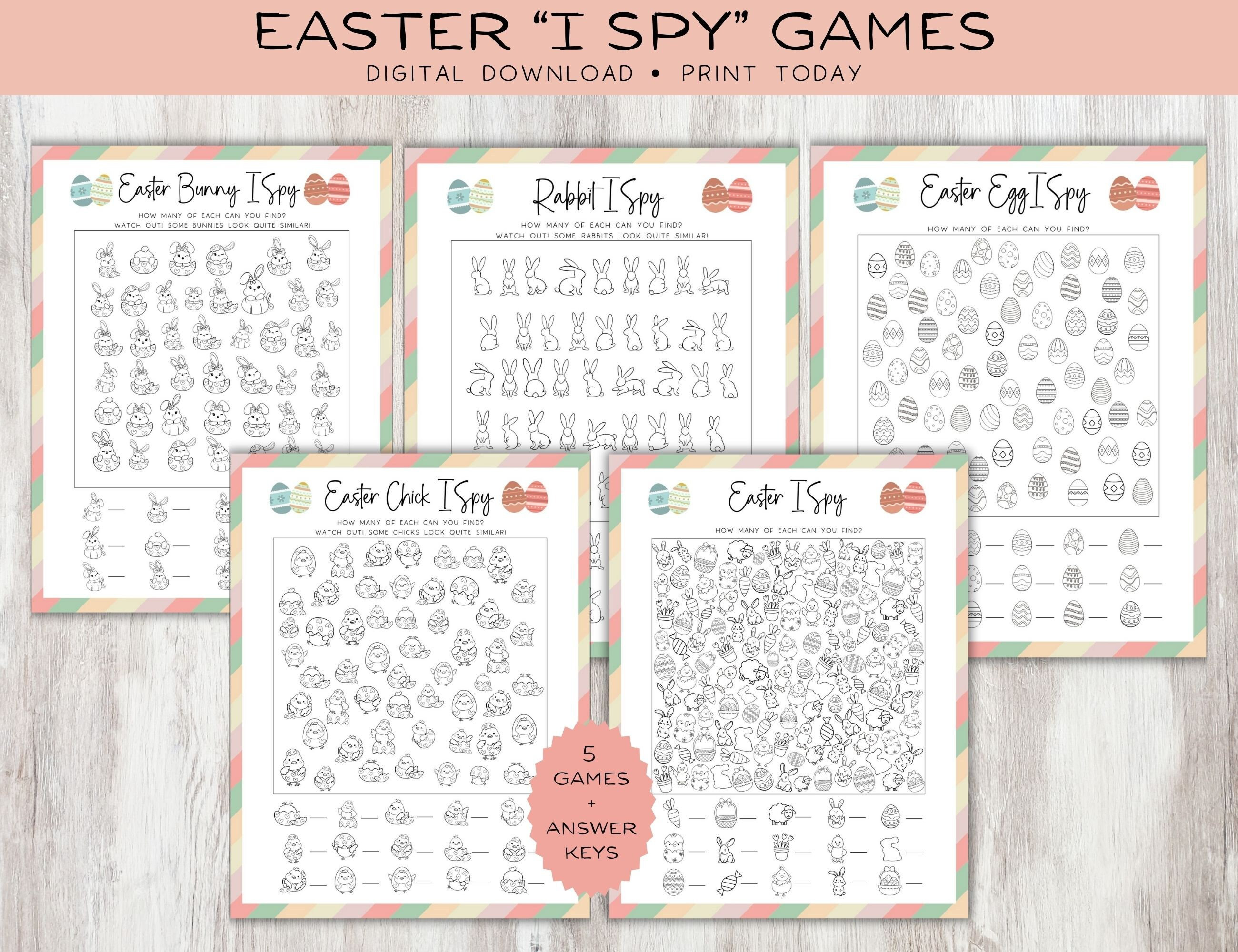 Easter "i Spy" Games Bundle, Printable Activities for Easter Baskets ...