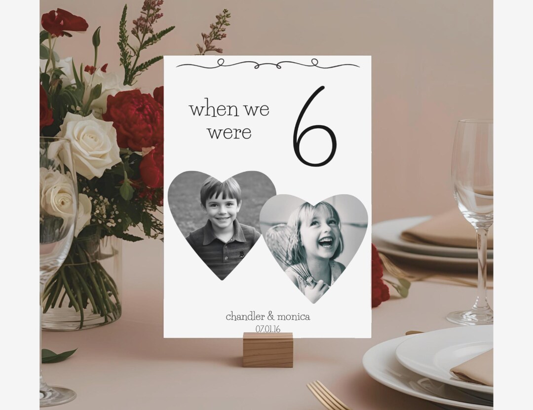 When We Were Age Table Numbers Template, Personalized Wedding Reception ...