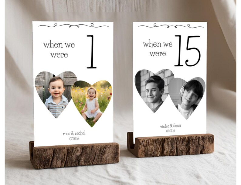 When We Were Age Table Numbers Template, Personalized Wedding Reception ...