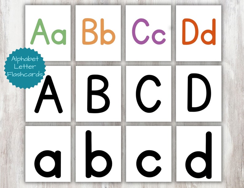 Minimalist Alphabet Letter Flashcards, CVC Cards to Teach Spelling ...