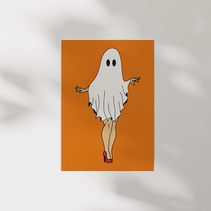Ghost Pinup Girl - American Traditional Tattoo Art Print - Etsy