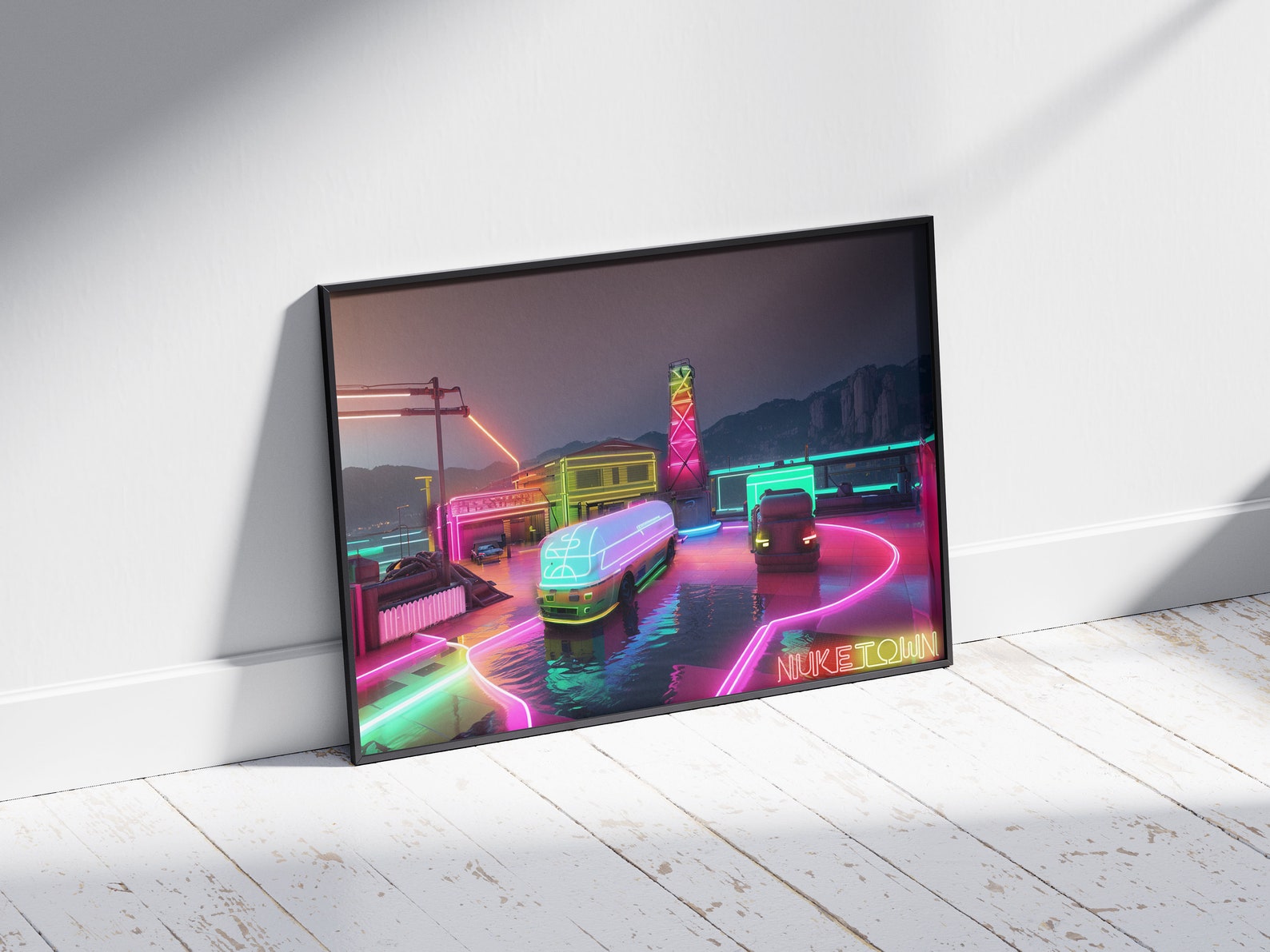 Custom Neon Call of Duty Map Art - Personalized Gamer Decor - Gaming ...