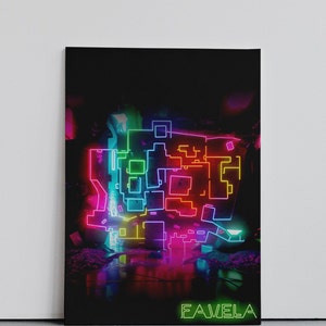 Custom Neon Call of Duty Map Art - Personalized Gamer Decor - Gaming ...