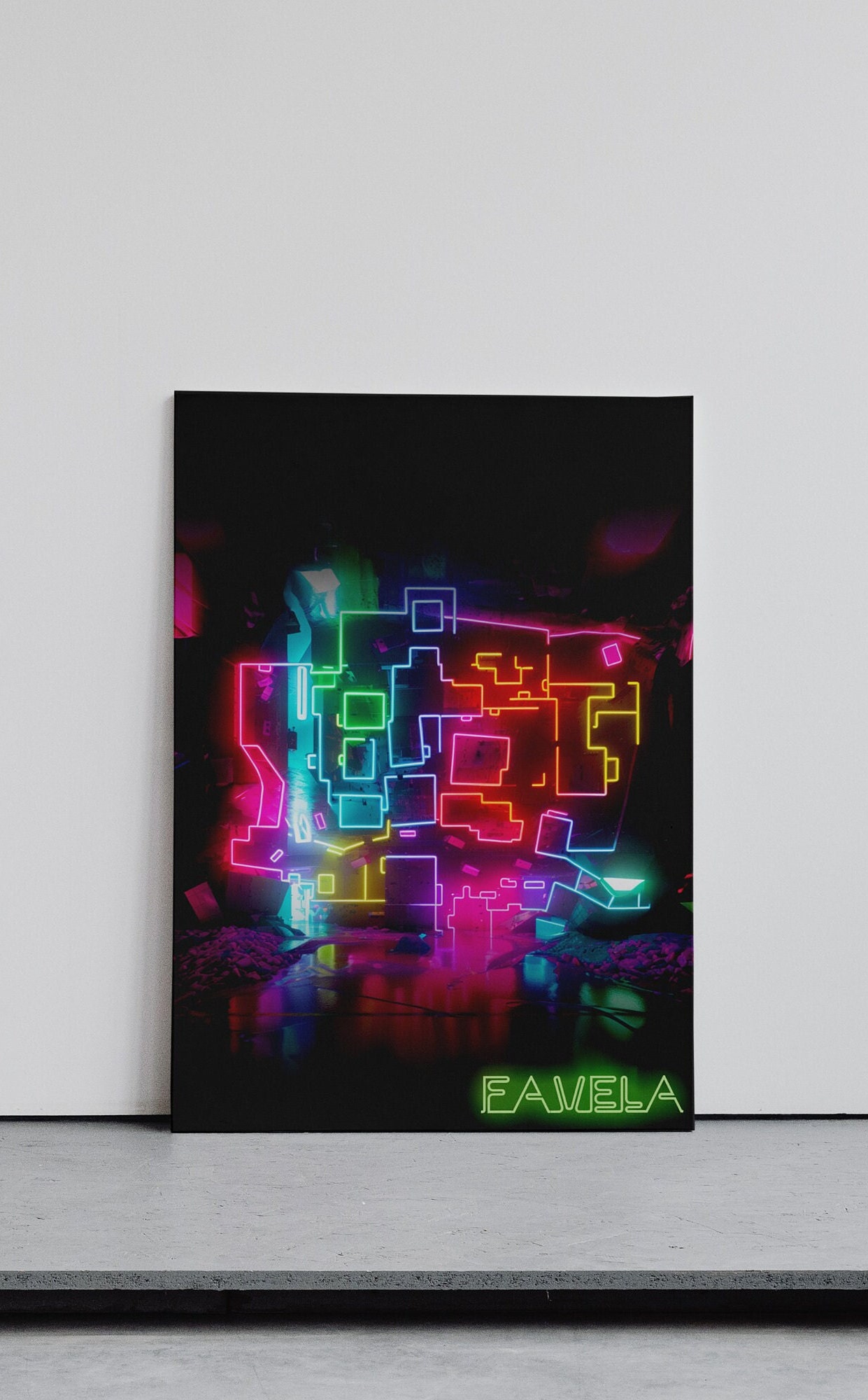 Custom Neon Call of Duty Map Art - Personalized Gamer Decor - Gaming ...