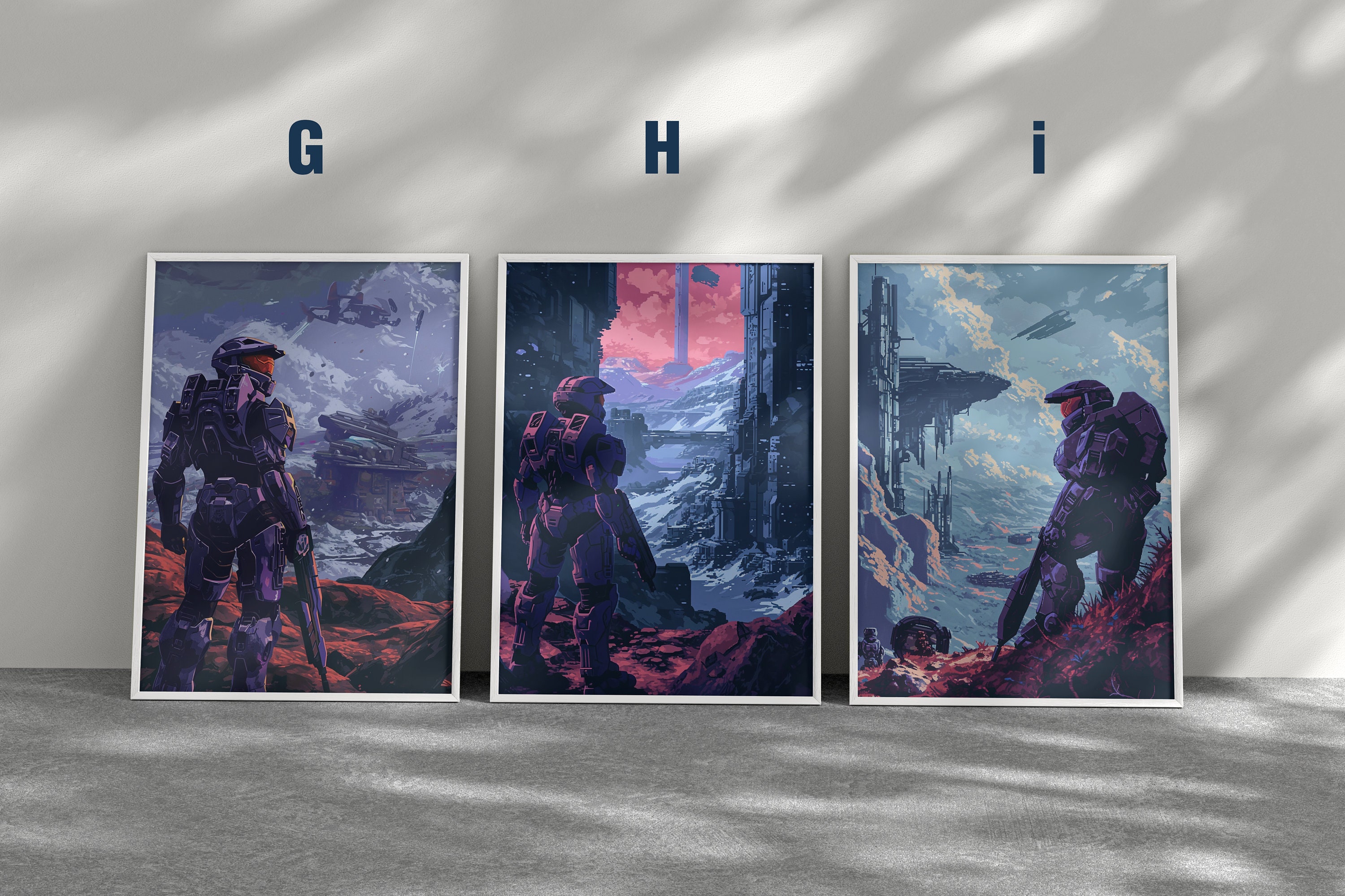 Halo Spartan Art Prints A4 Halo Inspired Posters Futuristic Battle ...