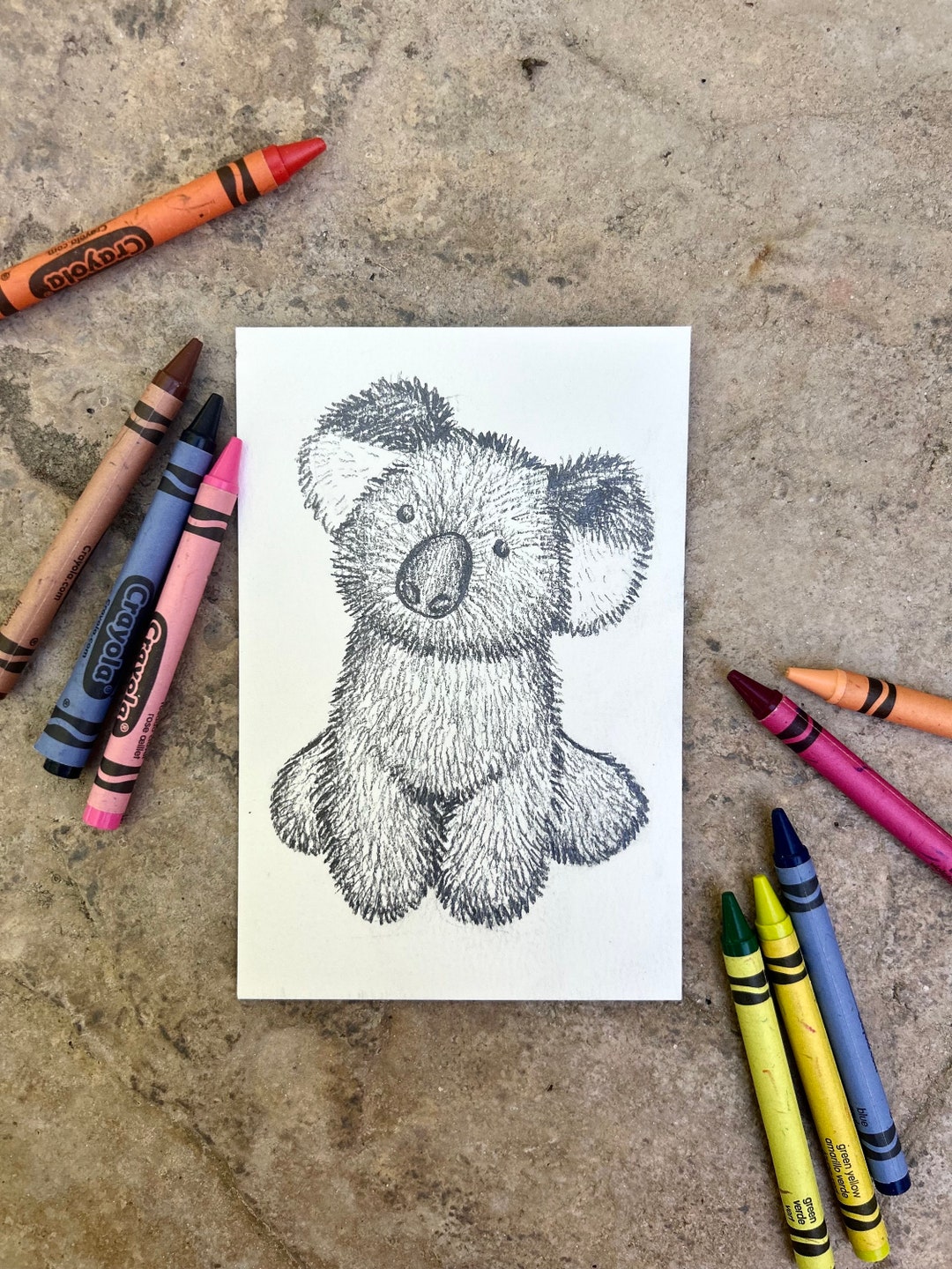 Koala Art Custom Stuffed Animal Drawing Koala for Boho Nursery - Etsy