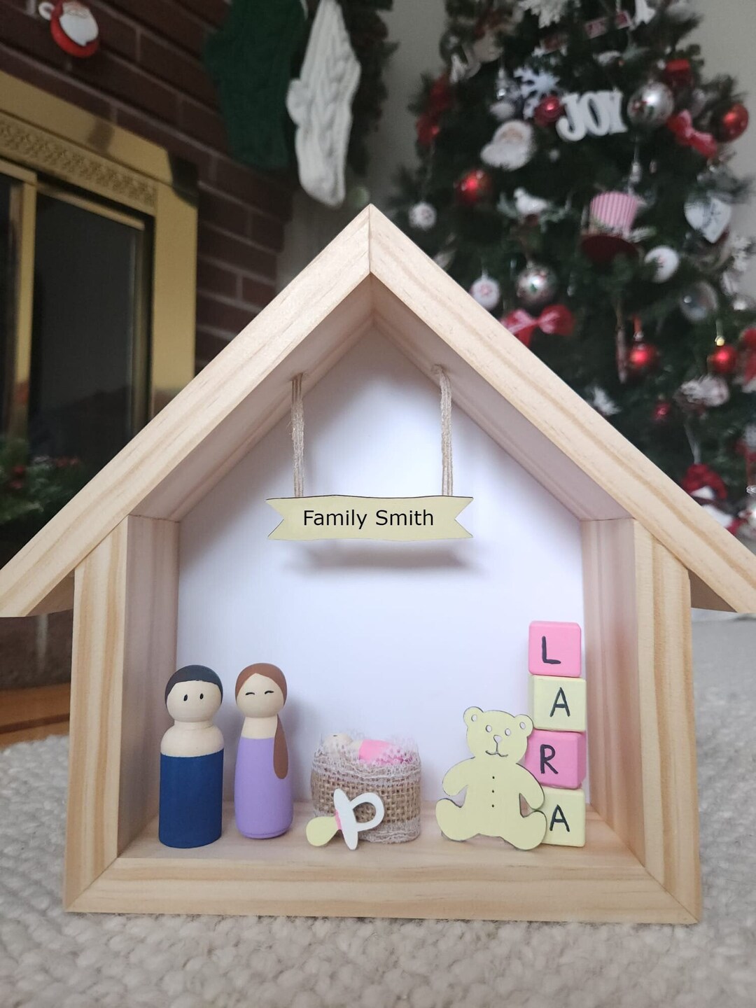 Custom Wooden House With Peg Dolls - Etsy