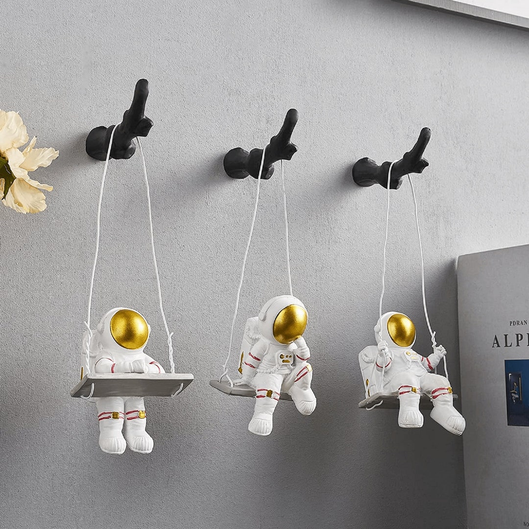 Swinging Astronaut Wall Decor, Astronaut Wall Sculpture, Nursery Wall ...