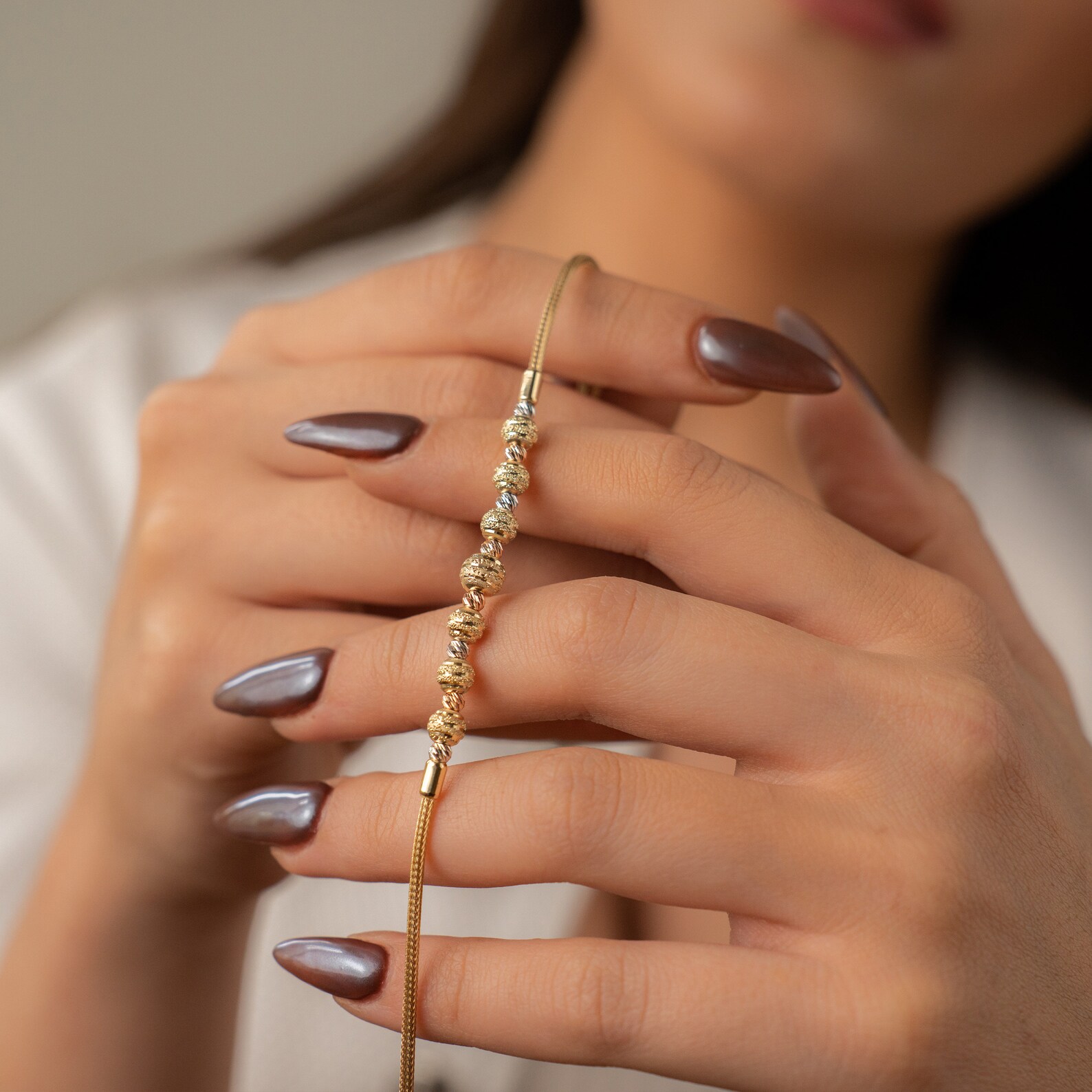 Dorica Gold Bracelet Bead Gold Bracelet Gold Ball Bracelet - Etsy