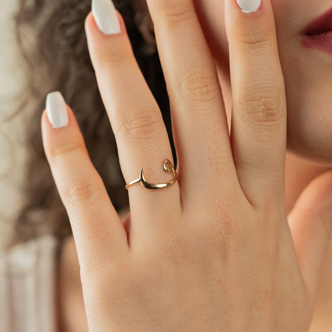 14k Gold Ring in Arabic Letter, Real Gold Ring, Thin Gold Ring ...