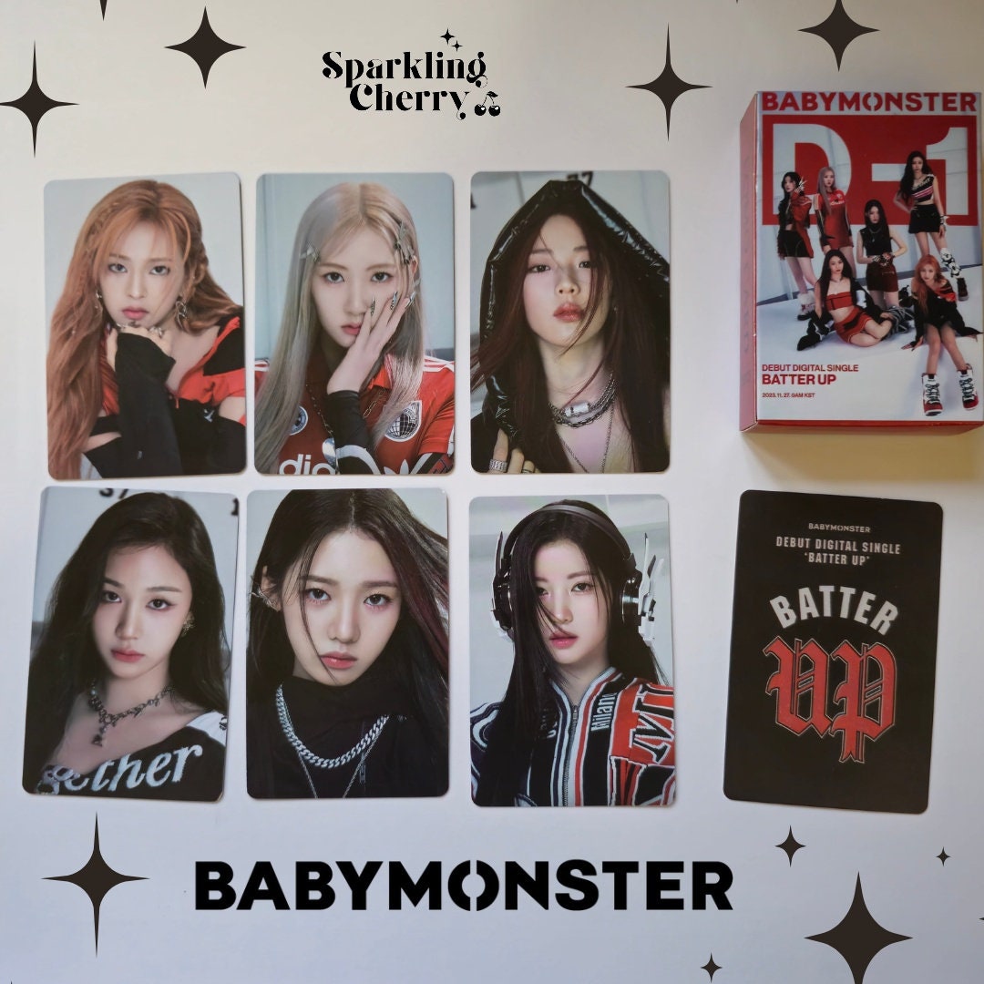 BABYMONSTER Batter up 55 Piece Photocard Set Ruka Pharita Asa Ahyeon Rami Rora Chiquita Baemon ...