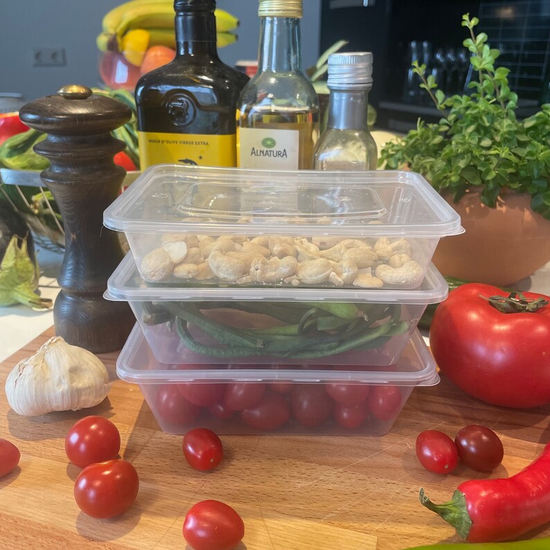 50 Clear Takeaway Plastic Food Container With Lid 500 Ml - Etsy